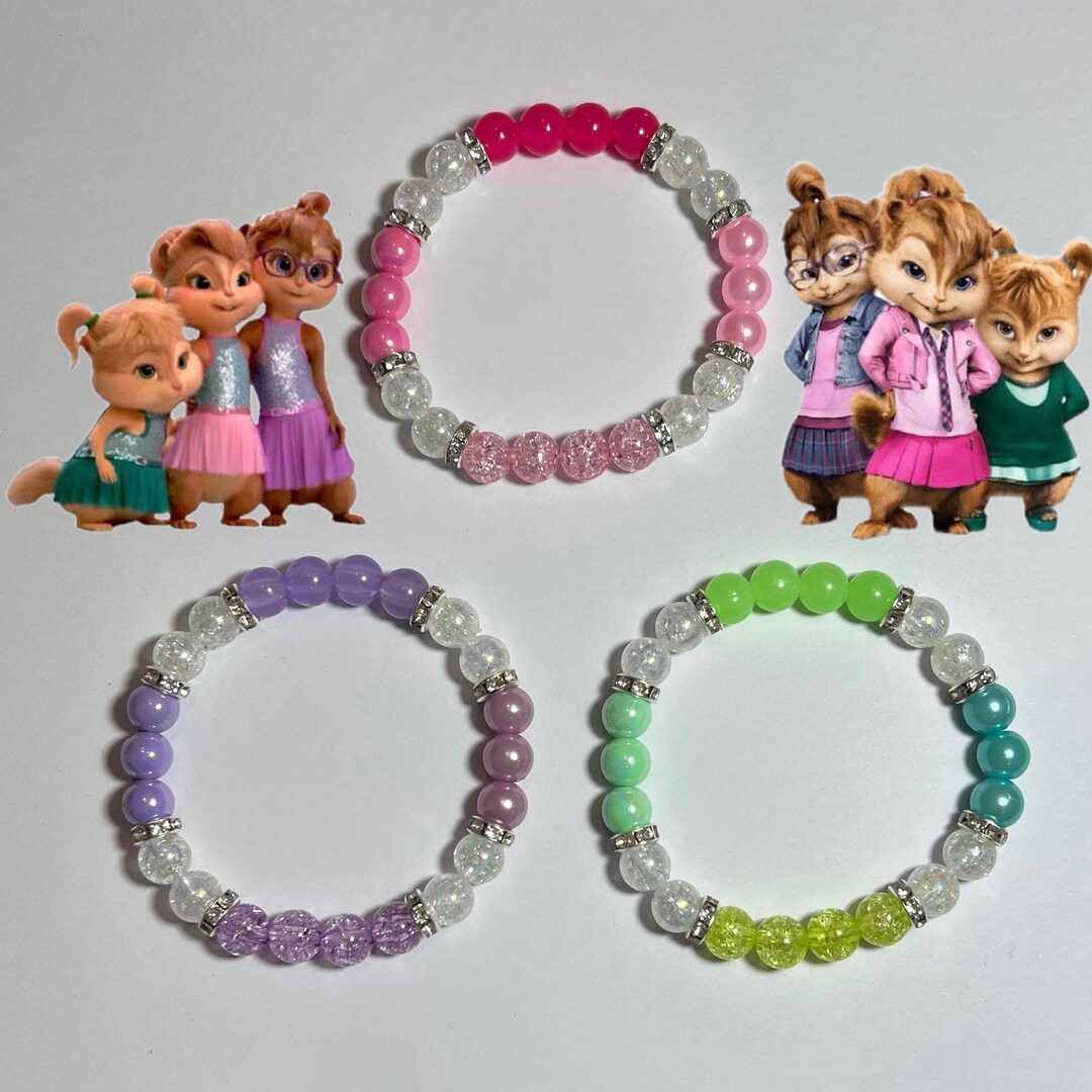 Alvin & the Chipmunks the Chipettes Inspired Matching Beaded Bracelets ...