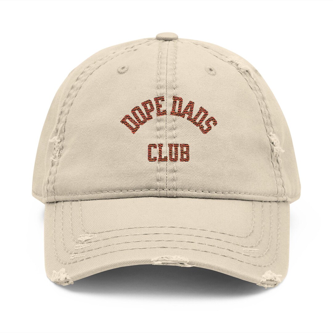Embroidered Dad Hat, Father's Day Cap Dope Dads Club, Distressed ...