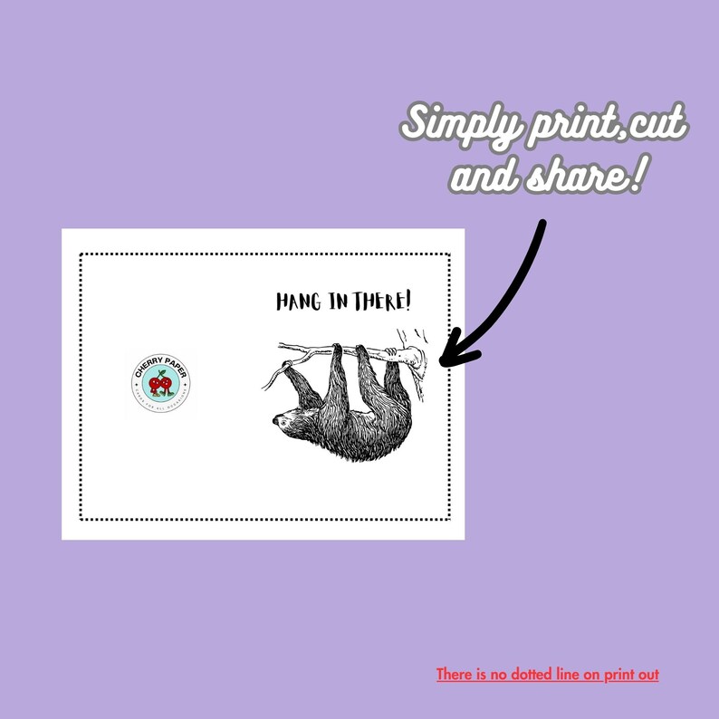 Sloth Hang in There Card Printable - Etsy