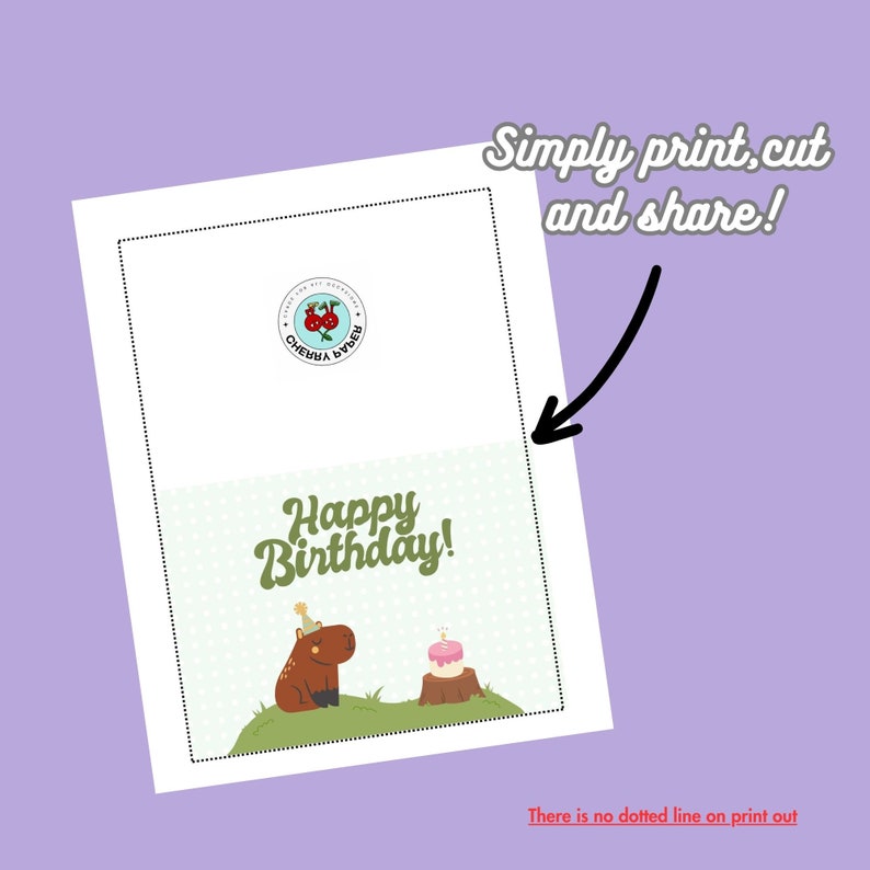 Capybara Birthday Card Printable - Etsy