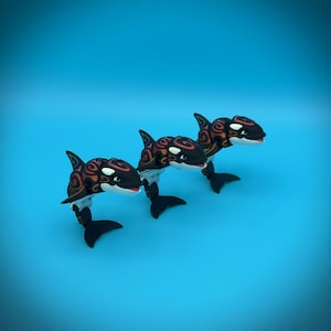 Articulating 3D Printed Tattooed Orca: Flexi Factory Ocean Desk Toy - Etsy