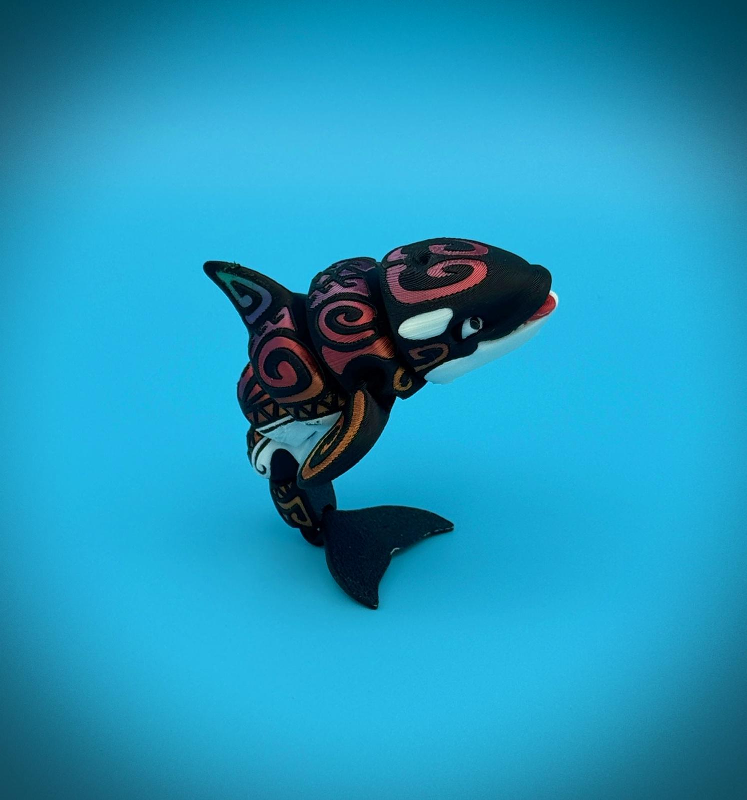 Articulating 3D Printed Tattooed Orca: Flexi Factory Ocean Desk Toy - Etsy