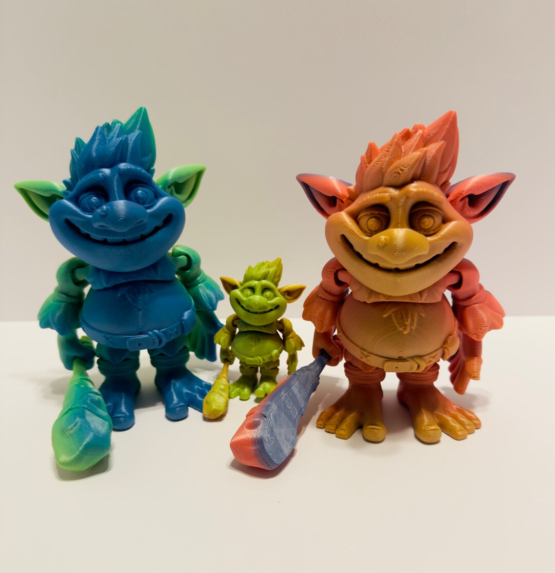 Flexi Factory Articulating Troll - 3D Printed Fantasy Figure - Etsy