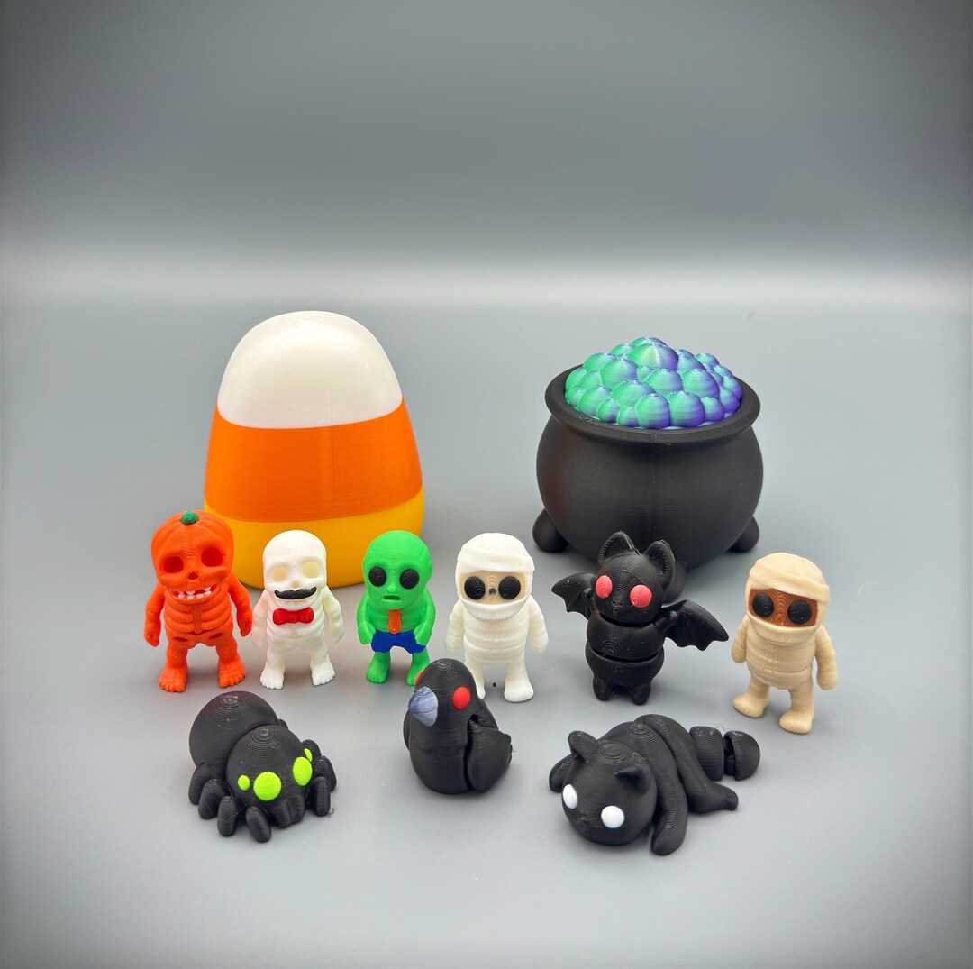 Candy Corn or Cauldron Halloween Container With 5 Mini Halloween ...