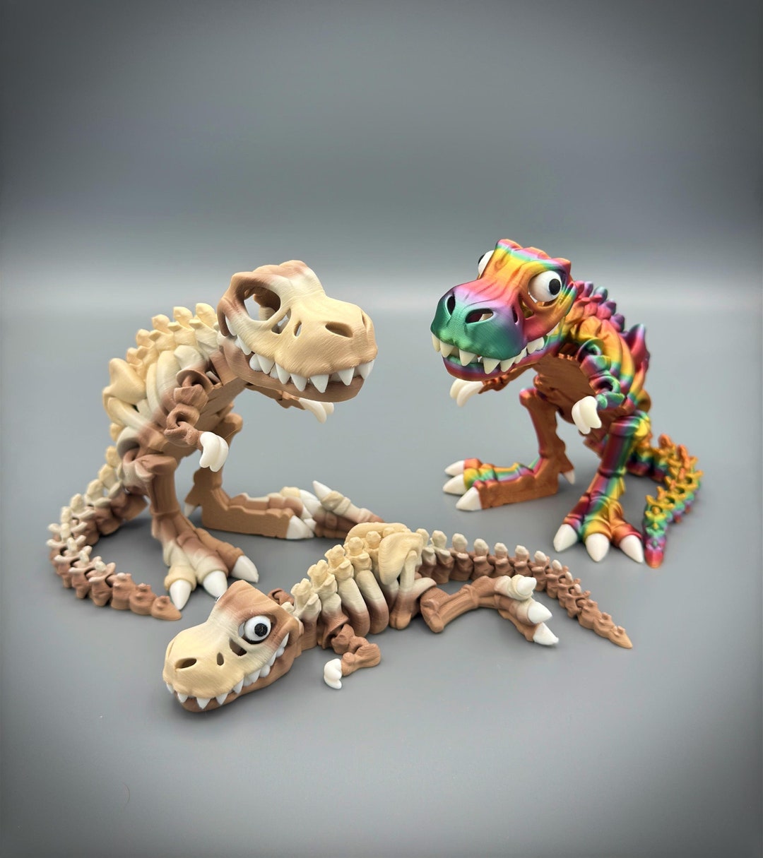 Flexi Factory Articulating T-rex Skeleton - 3D Printed Dinosaur Decor ...