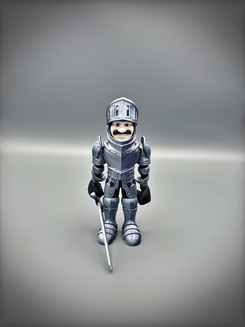 3D Printed Articulated Knight: Flexi Factory Medieval Warrior Desk ...