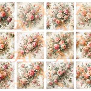 Seamless Shabby Chic Rose Wallpaper With Faded Pink, Ivory, and Mauve ...