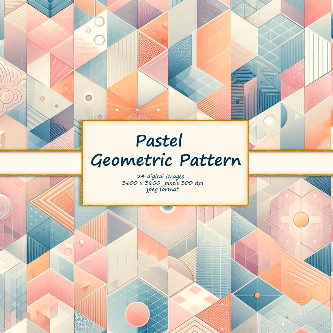 Pastel Geometric Seamless Wallpaper Pattern - Diamonds, Hexagons ...