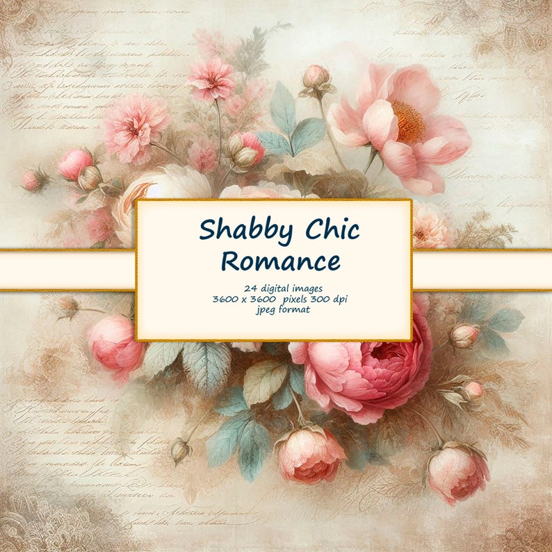 Romantic Shabby Chic Seamless Wallpaper With Faded Roses, Peonies ...