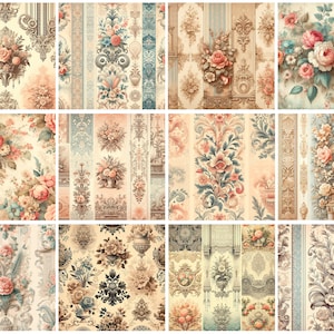 Vintage Floral Damask Wallpaper-digital Paper Pack-shabby Chic ...