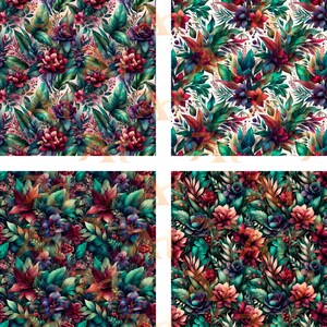 Luxurious Botanical Seamless Wallpaper - Lush Leaves and Flowers in ...