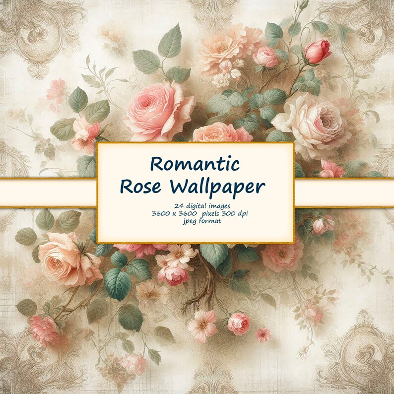 Seamless Shabby Chic Rose Wallpaper With Faded Pink, Ivory, and Mauve ...