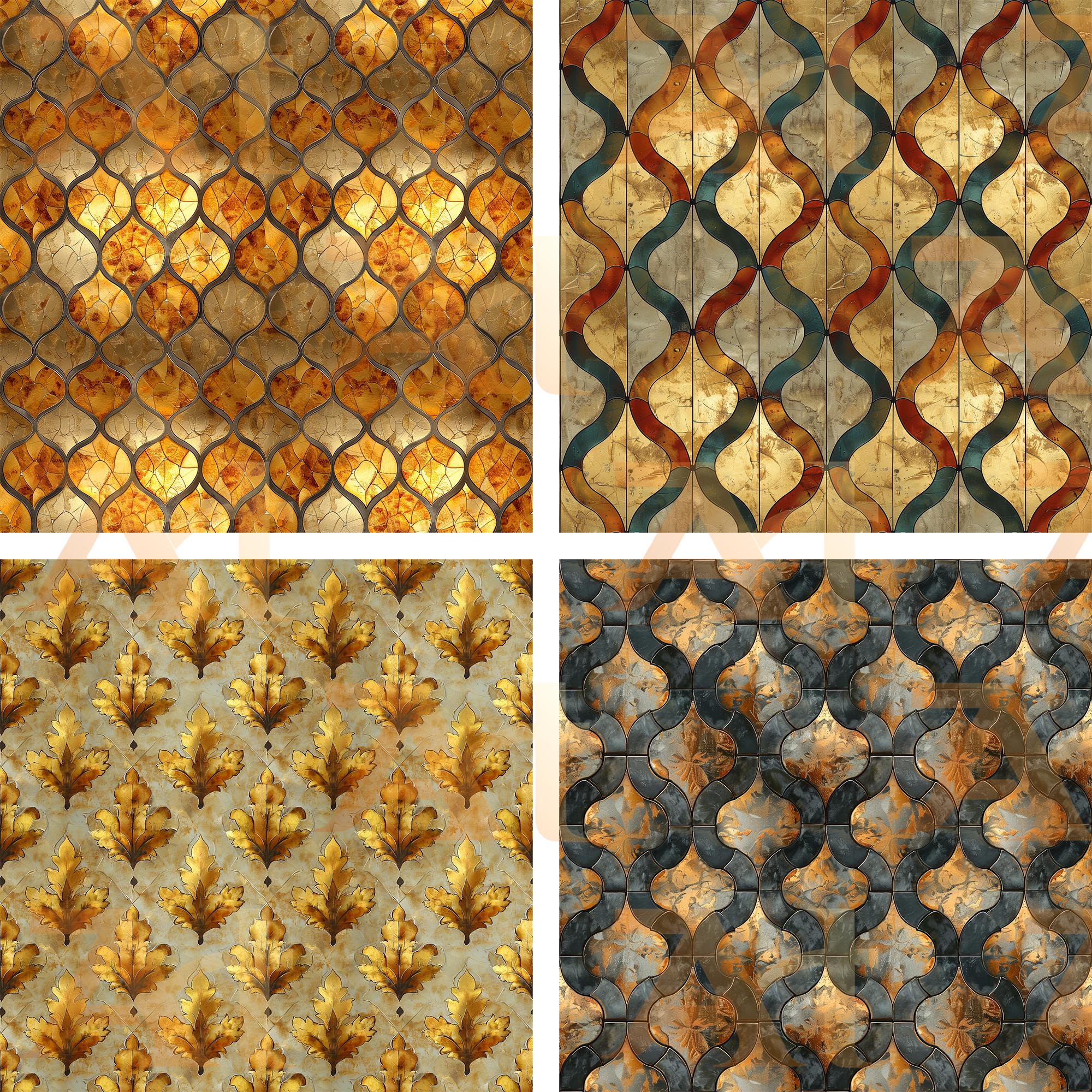 Byzantine Mosaic Seamless Wallpaper Geometric Damask Pattern Resembling ...