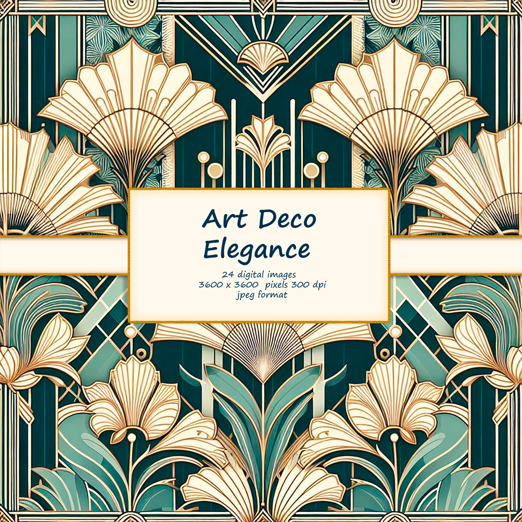 Elegant Art Deco Seamless Wallpaper Fan Shapes, Zigzags, Linear ...