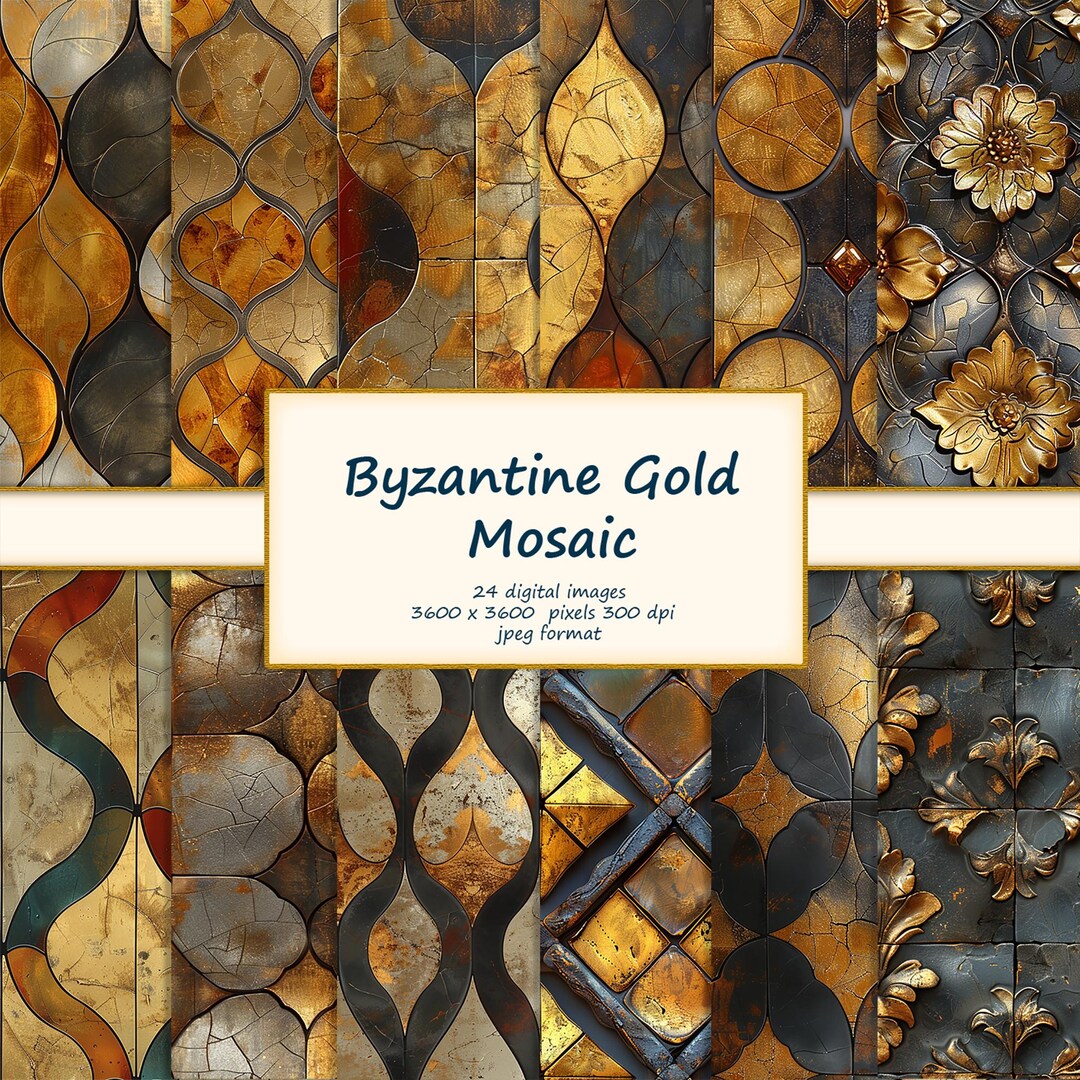 Byzantine Mosaic Seamless Wallpaper - Geometric Damask Pattern ...