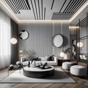 Seamless Black and White Horizontal Stripe Pattern for Minimalist ...