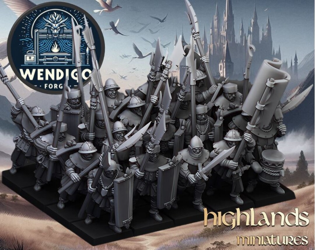 Gallian Men at Arms With Halberds - Highlands Miniatures - WFB - Etsy