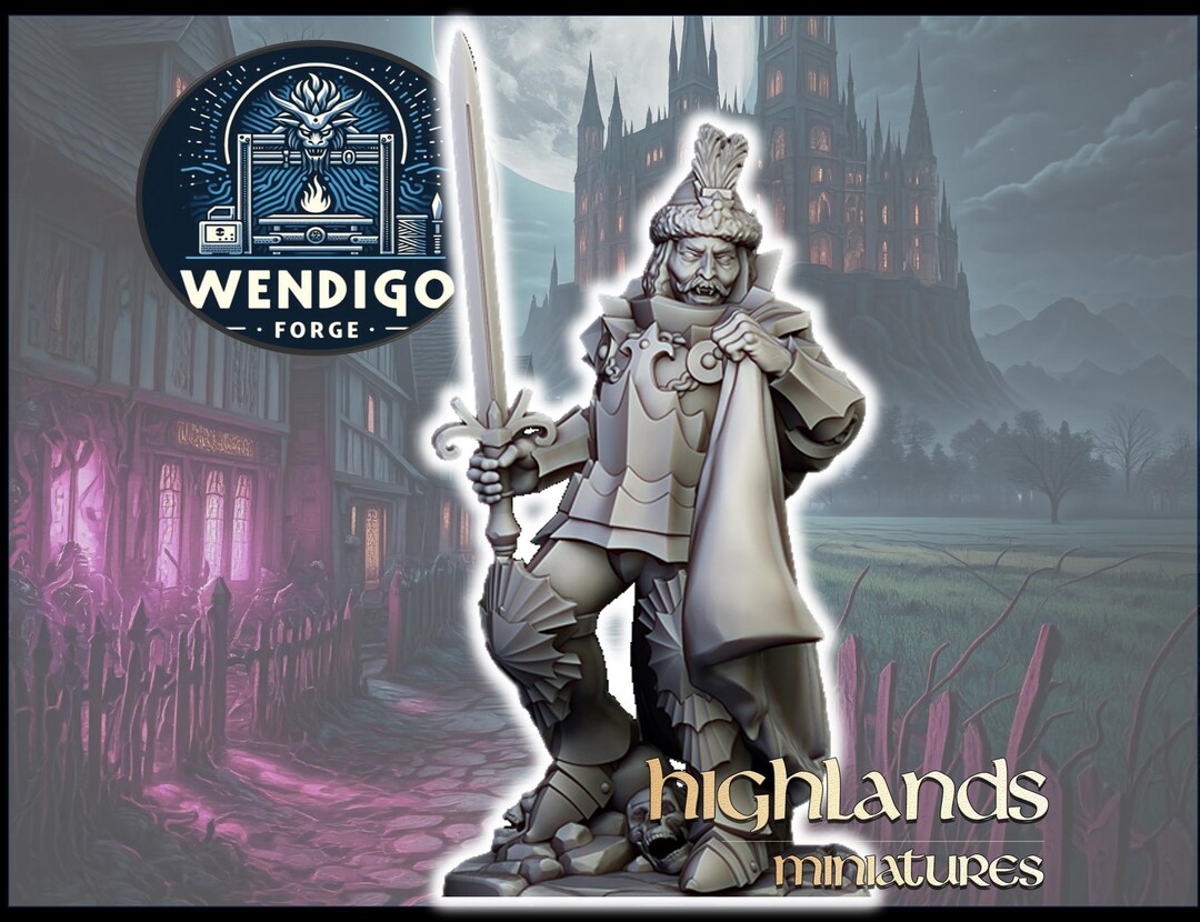 Transilvanya Vampire Lord Vlad Highland Miniatures WFB 28mm/32mm - Etsy
