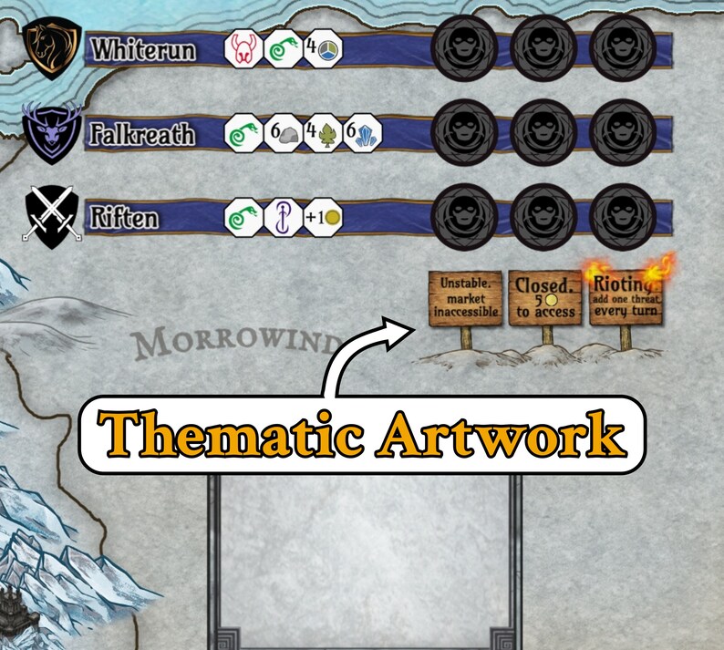 Beautiful Upgrade Map for Use With Skyrim Adventure Board Game - Etsy