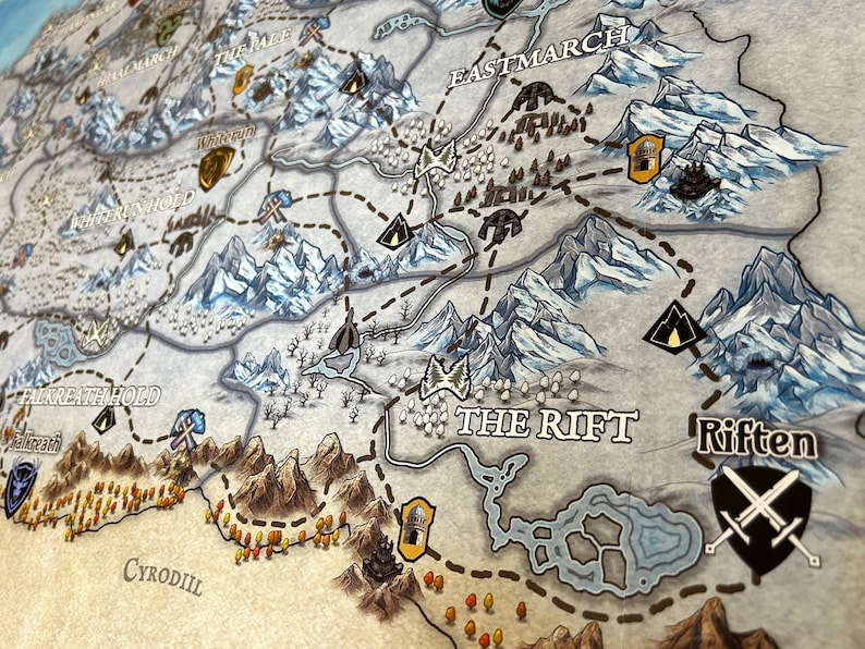 Beautiful Upgrade Map for Use With Skyrim Adventure Board Game - Etsy