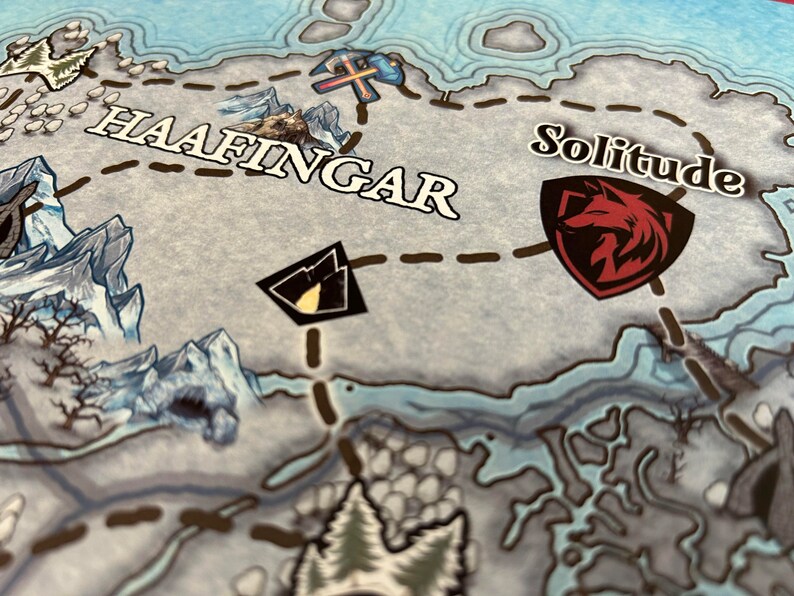 Beautiful Upgrade Map for Use With Skyrim Adventure Board Game - Etsy