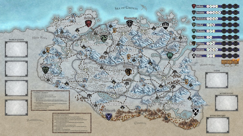 Beautiful Upgrade Map for Use With Skyrim Adventure Board Game - Etsy