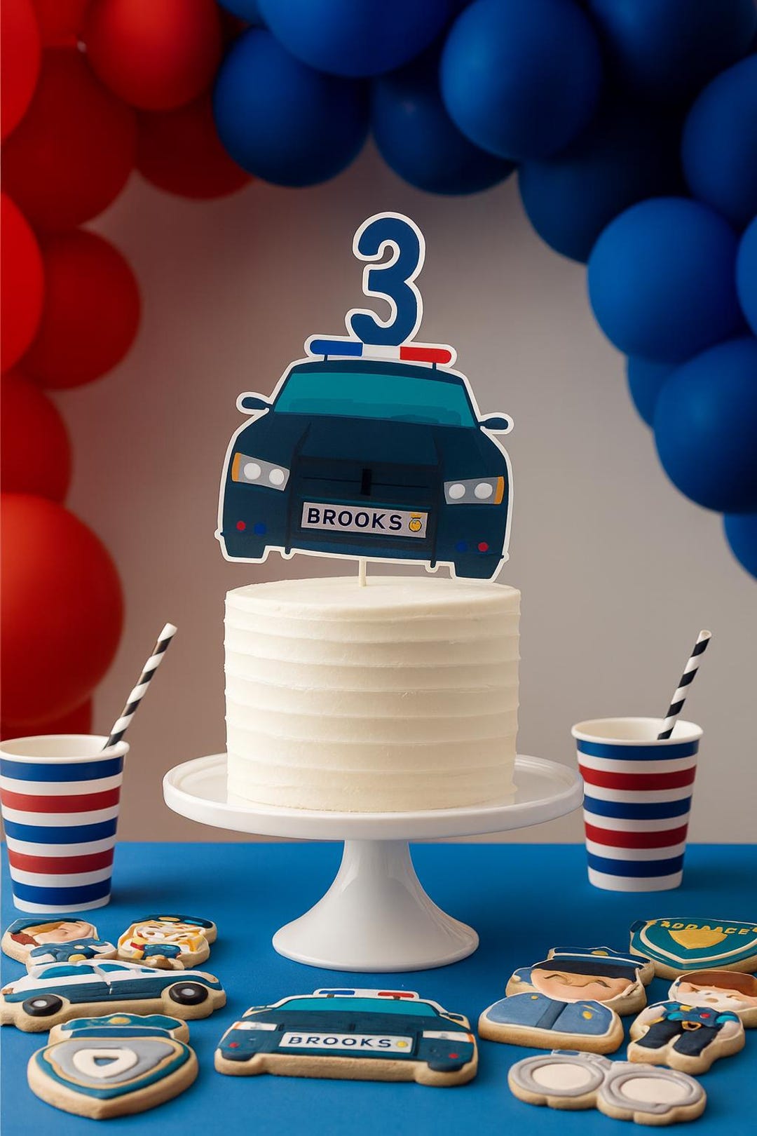 Personalized Police Car Cake Topper: Law Enforcement Birthday Party - Etsy