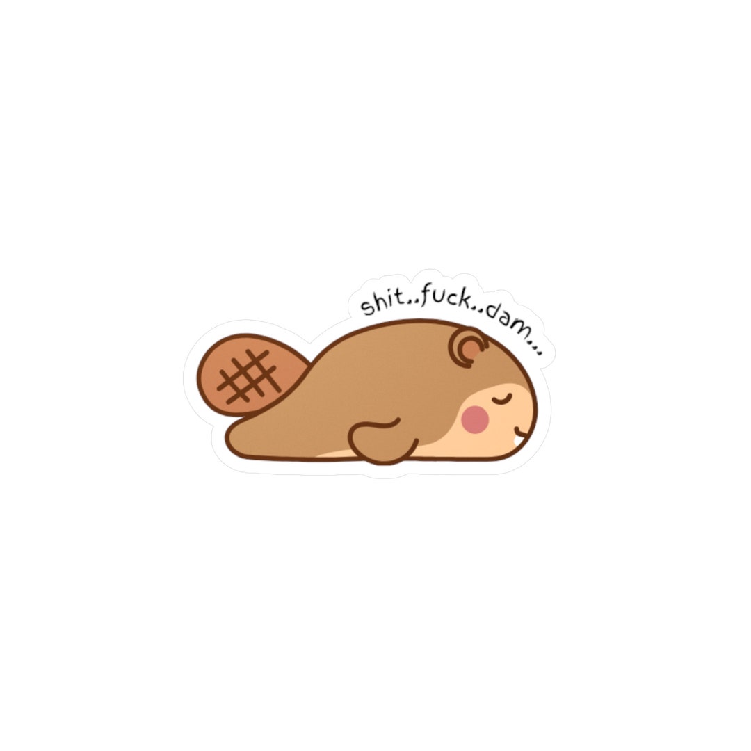 Funny Beaver Sticker, Animal Meme Sticker, Cute Kawaii Sticker, Cute ...