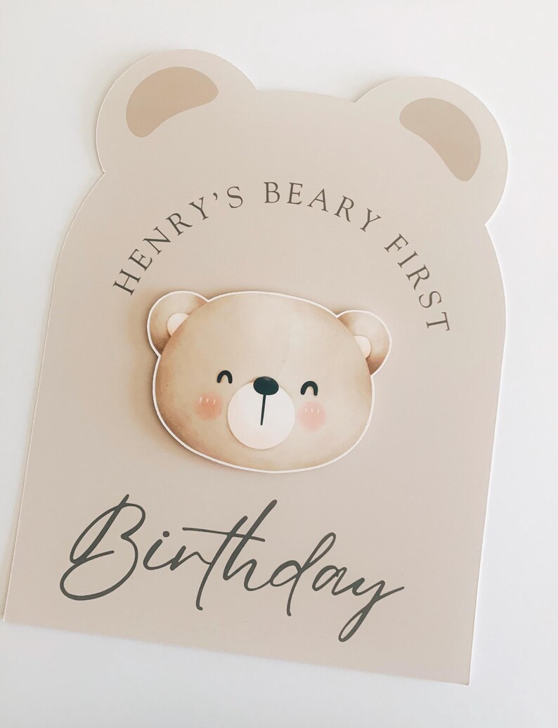 Teddy Bear 1st Birthday Sign, Beary First Birthday Party Decor - Etsy