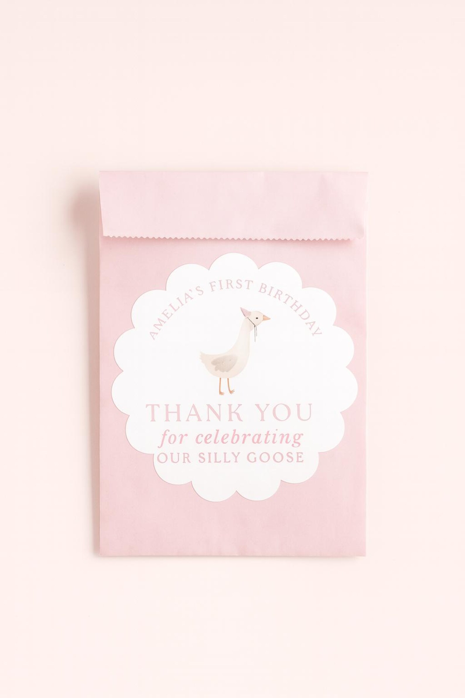 Silly Goose Favor Labels, One Silly Goose Birthday Sticker Labels ...