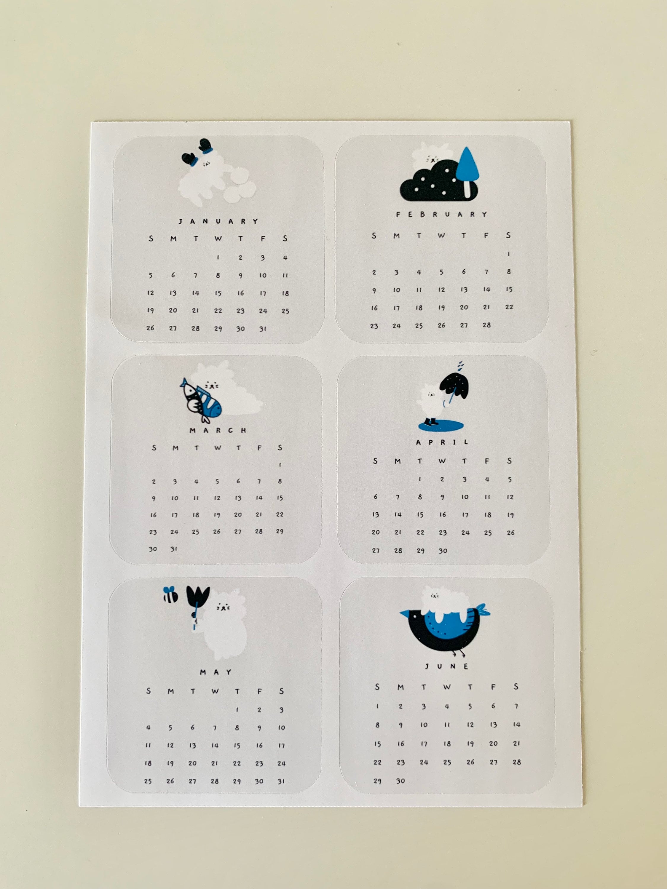 2025 Tiny Calendar Stickers - Etsy