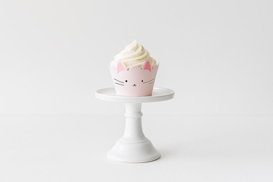 Cat Cupcake Wrappers, Pink Cat Cupcake Liners, Cat Birthday, Kitten ...