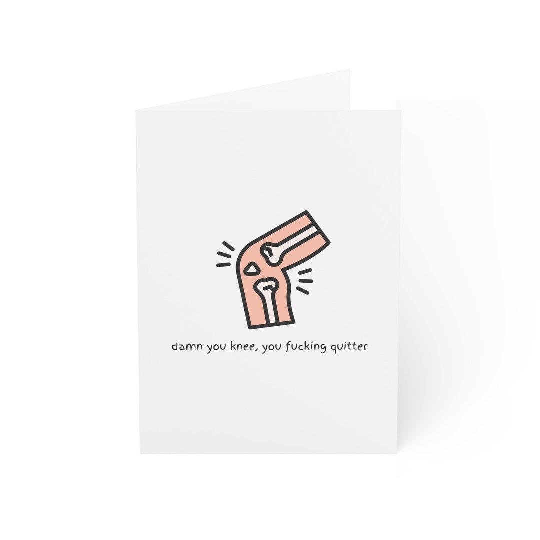 Knee Injury Card, Funny Get Well Card, Feel Better Card, Adult Humor ...