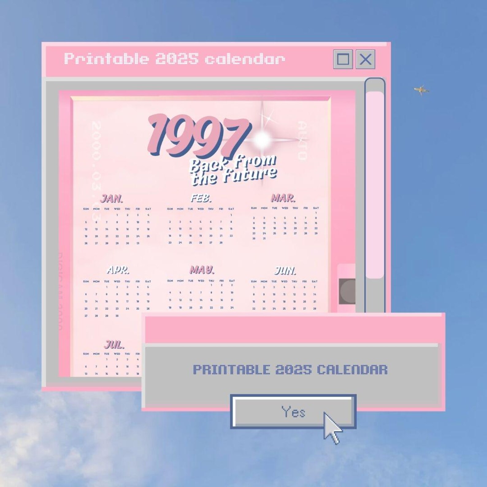 1997 Calendar, 2025 Calendar, Reusable for 2025, Sunday Start Calendar ...