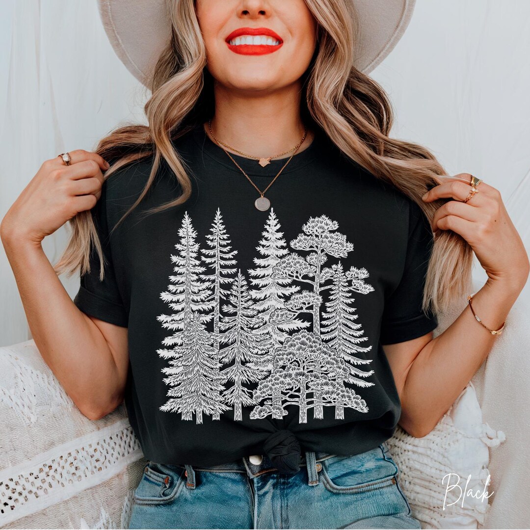 Pine Tree T-shirt, Evergreen Shirt, Cedar Tree, Unisex Cotton Comfort ...