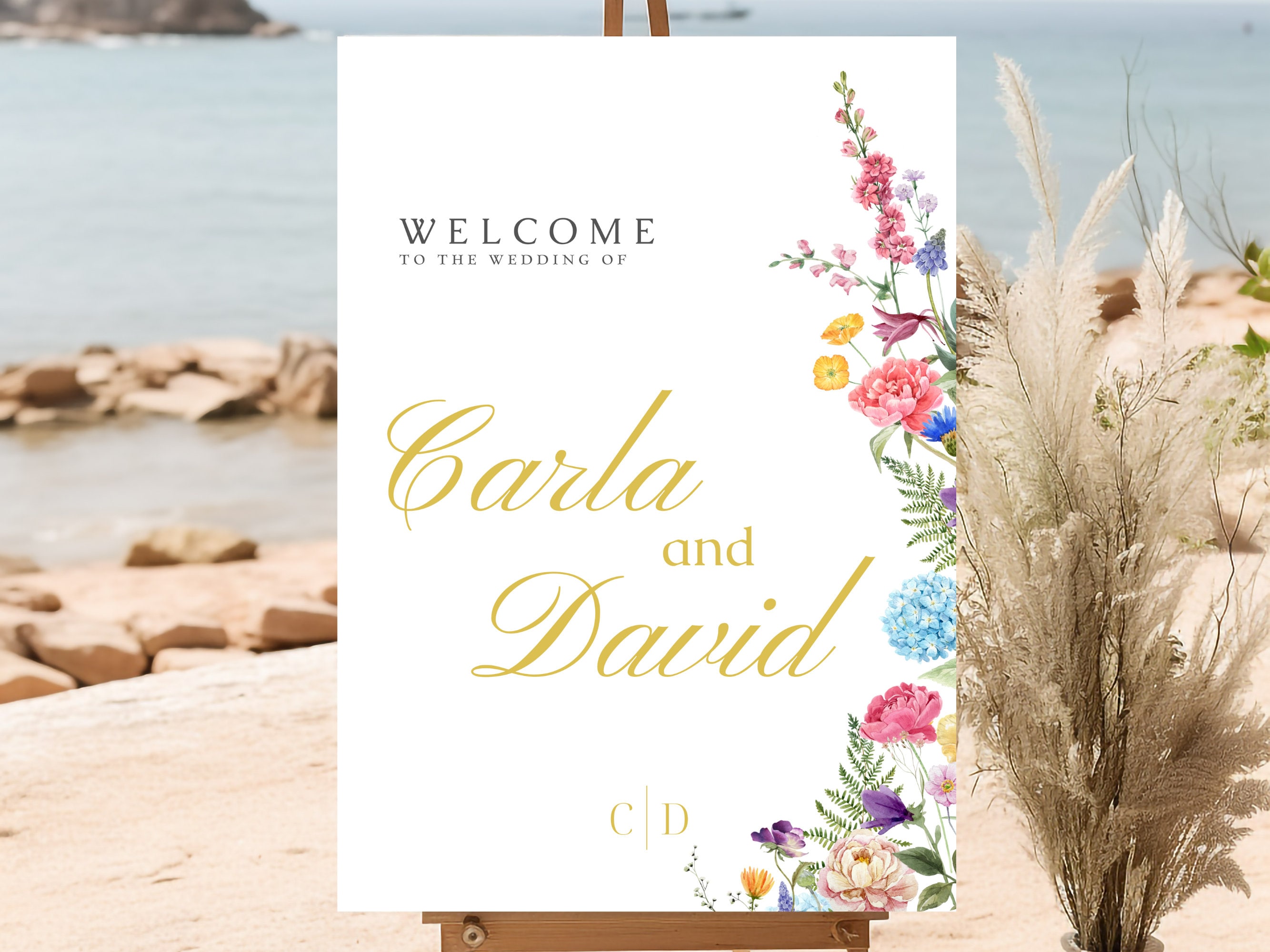 Wildflowers Welcome Sign Printable Engagement Wedding Poster bloom - Etsy