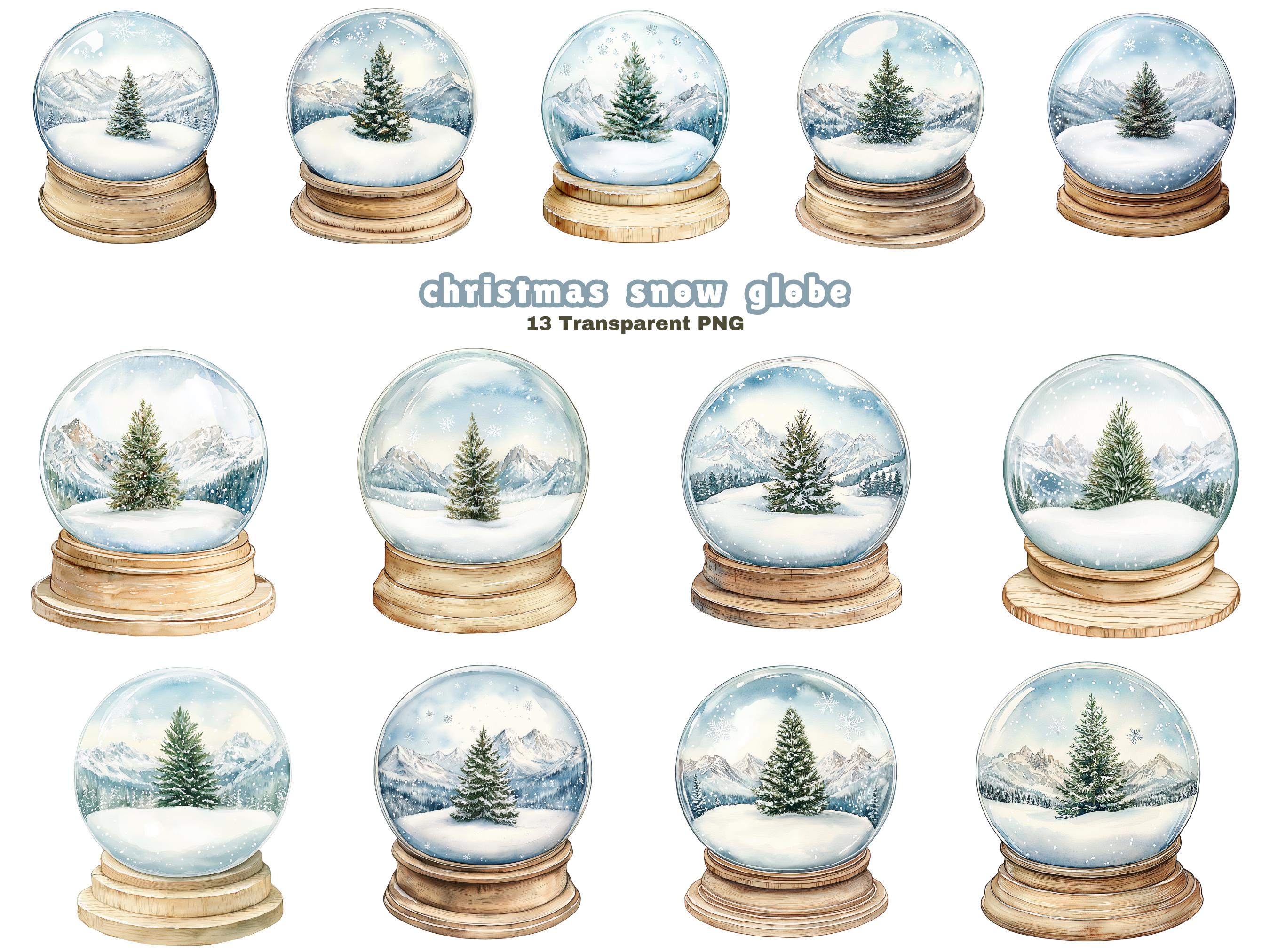 Watercolor Christmas Snow Globe Clipart - Christmas Tree Clip Art ...