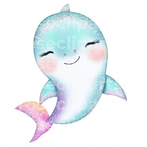 Watercolor Cute Glittery Sea Creatures Clipart Collection - Mermaid ...