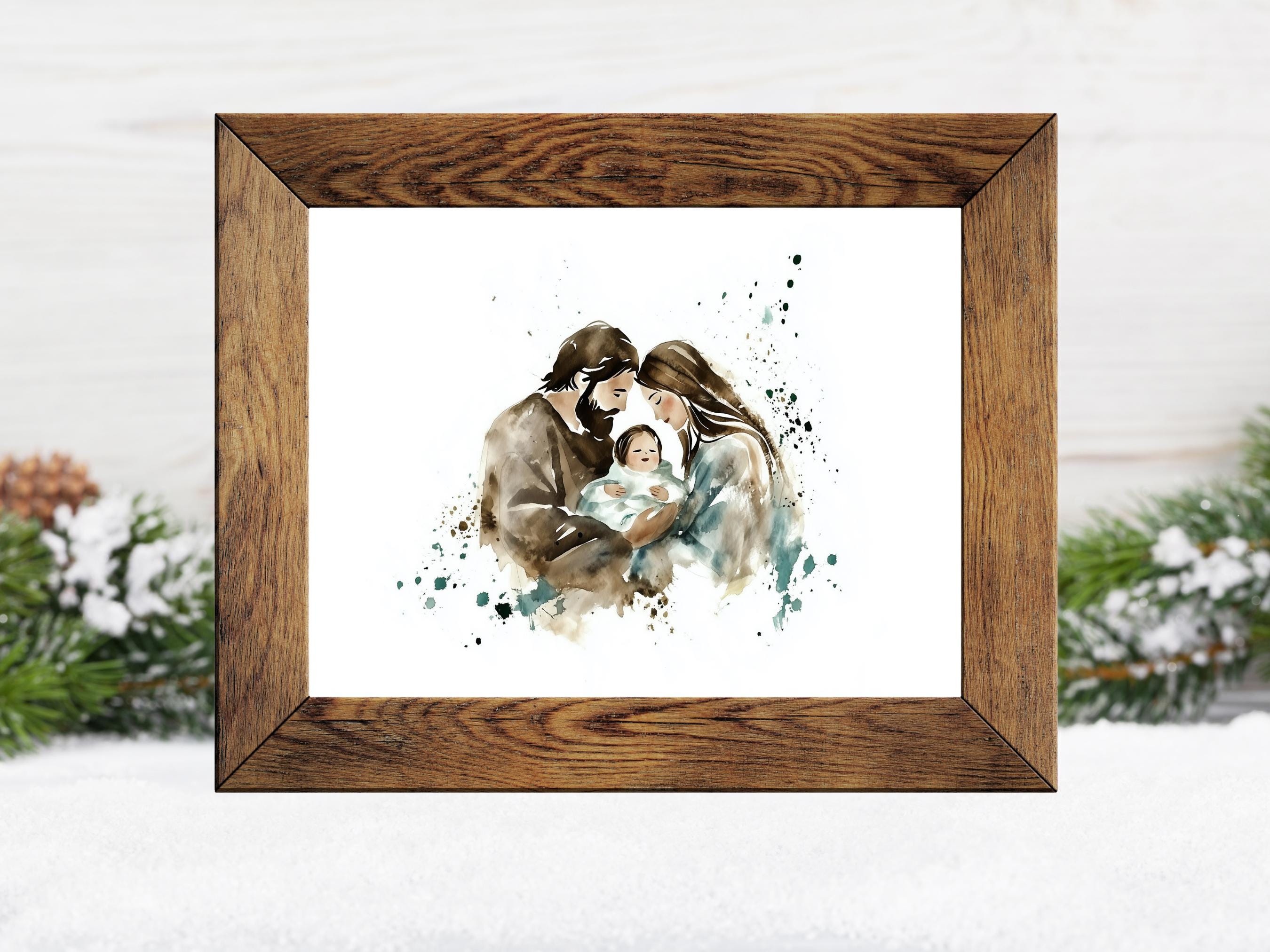 Watercolor Nativity Scene Clipart - Nativity Scene PNG - Christmas ...