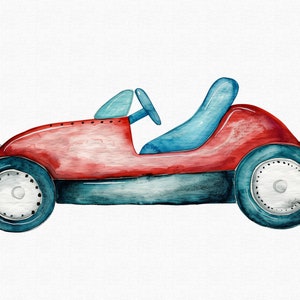 Watercolor Red Racecar Clipart - Racing Car Clipart - Racecar PNG ...