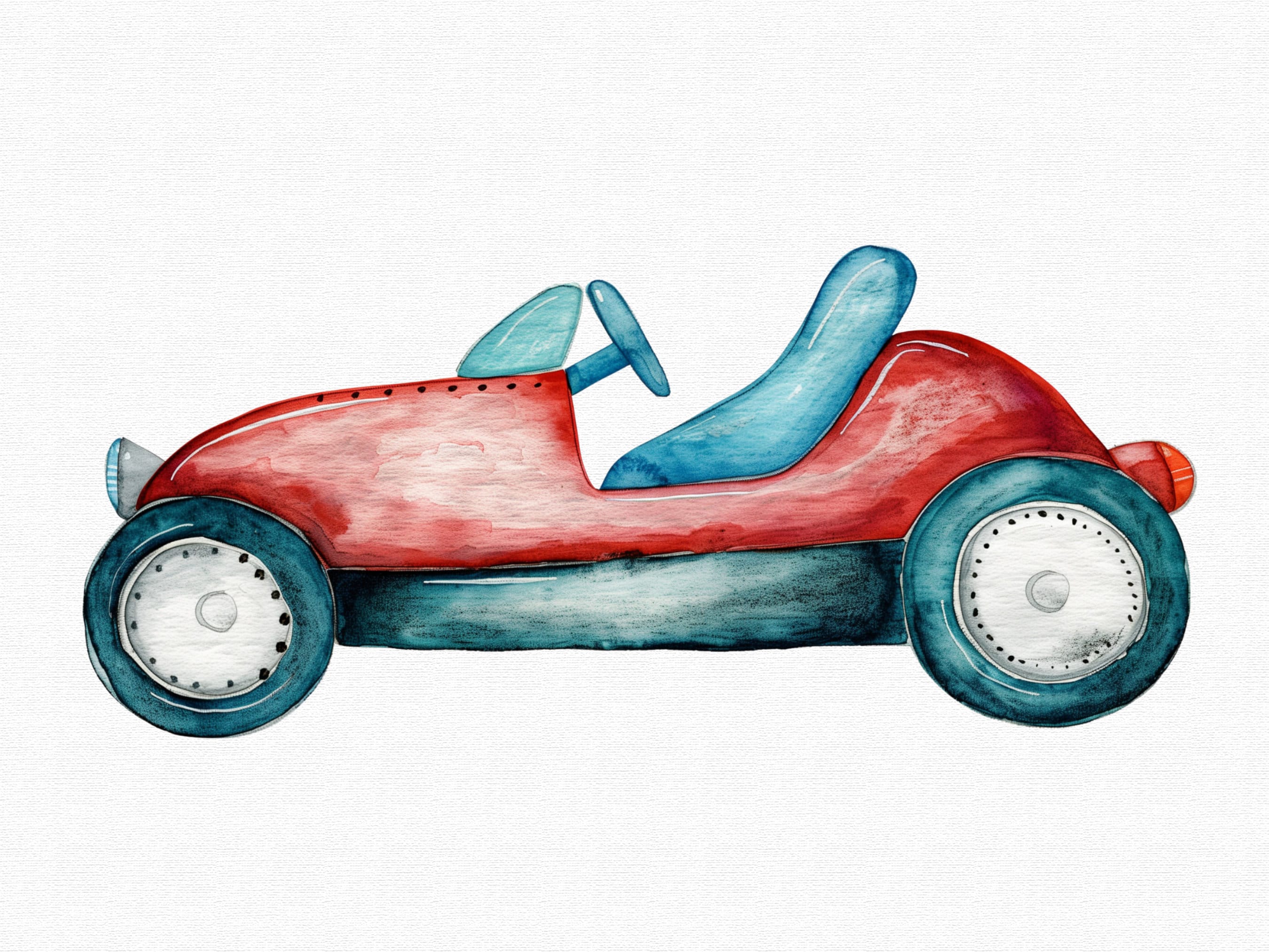Watercolor Red Racecar Clipart - Racing Car Clipart - Racecar PNG ...
