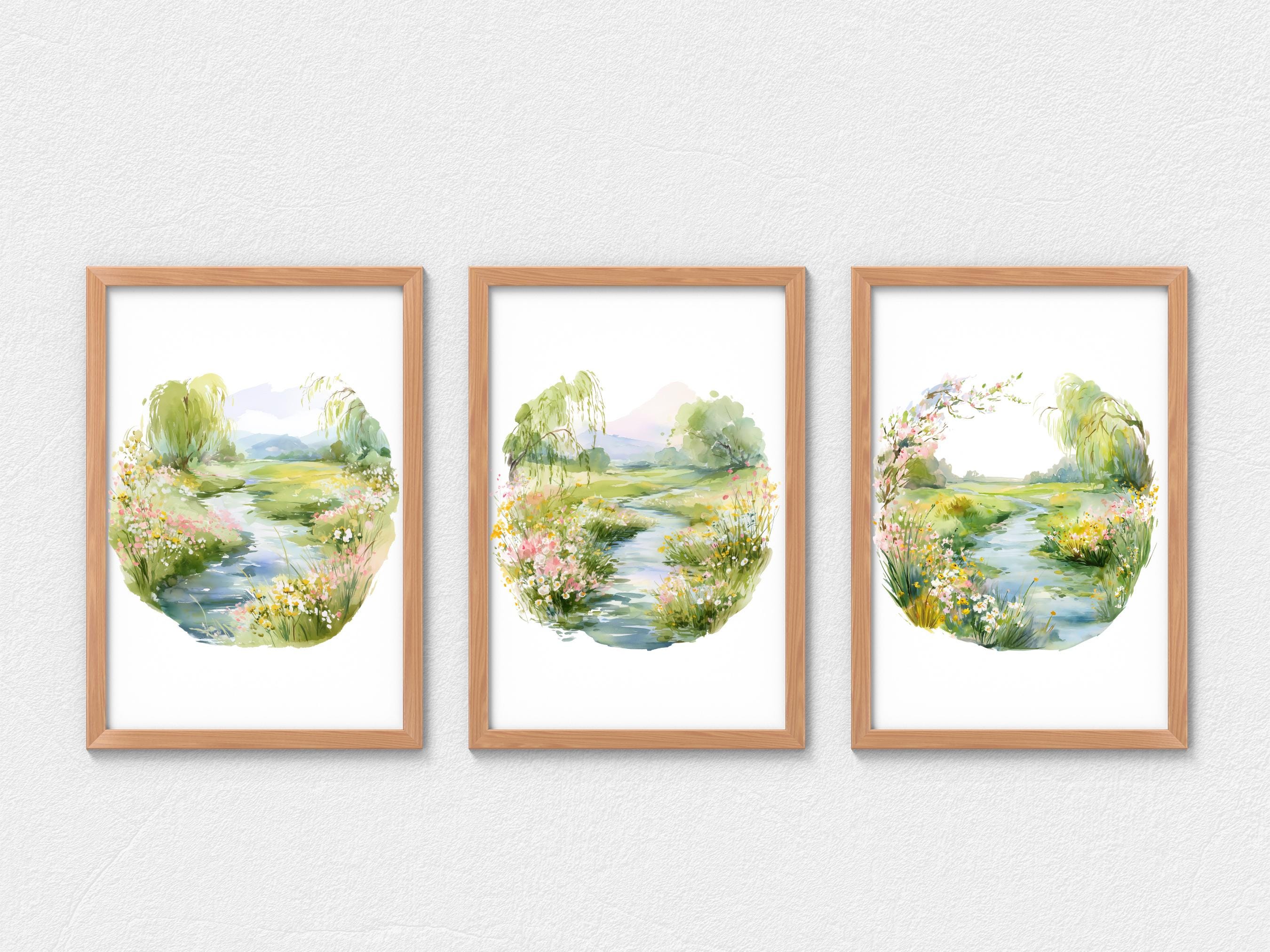 Watercolor Mountain Stream Clipart PNG, Peaceful Nature Scene ...