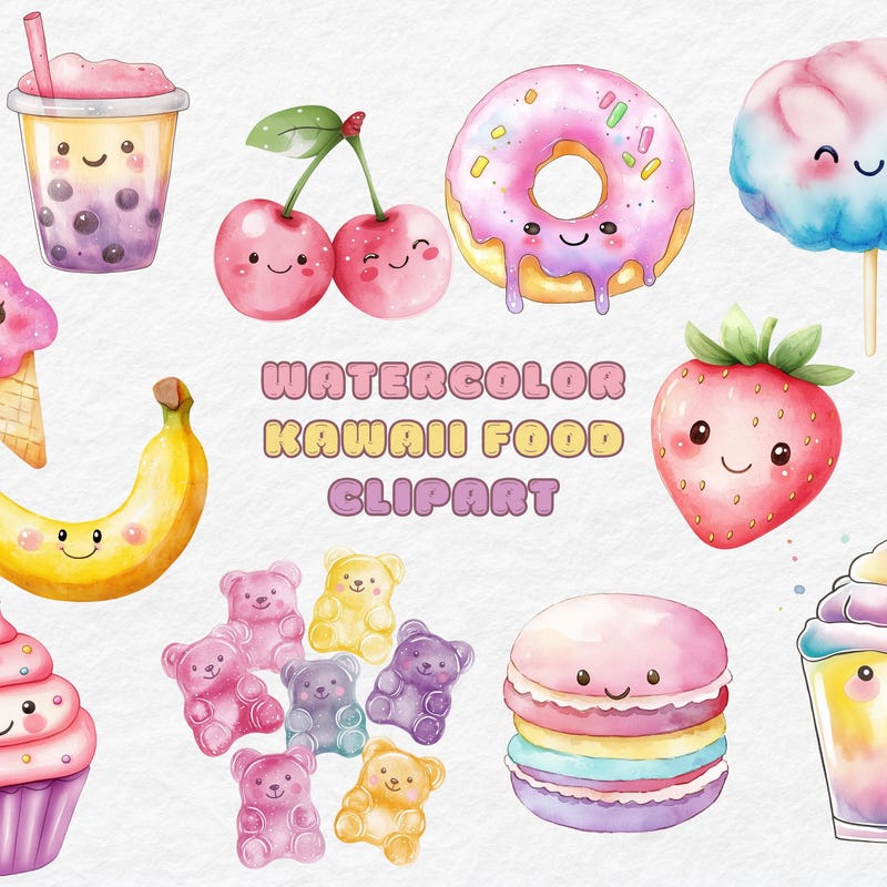 Kawaii Food Clipart - Etsy