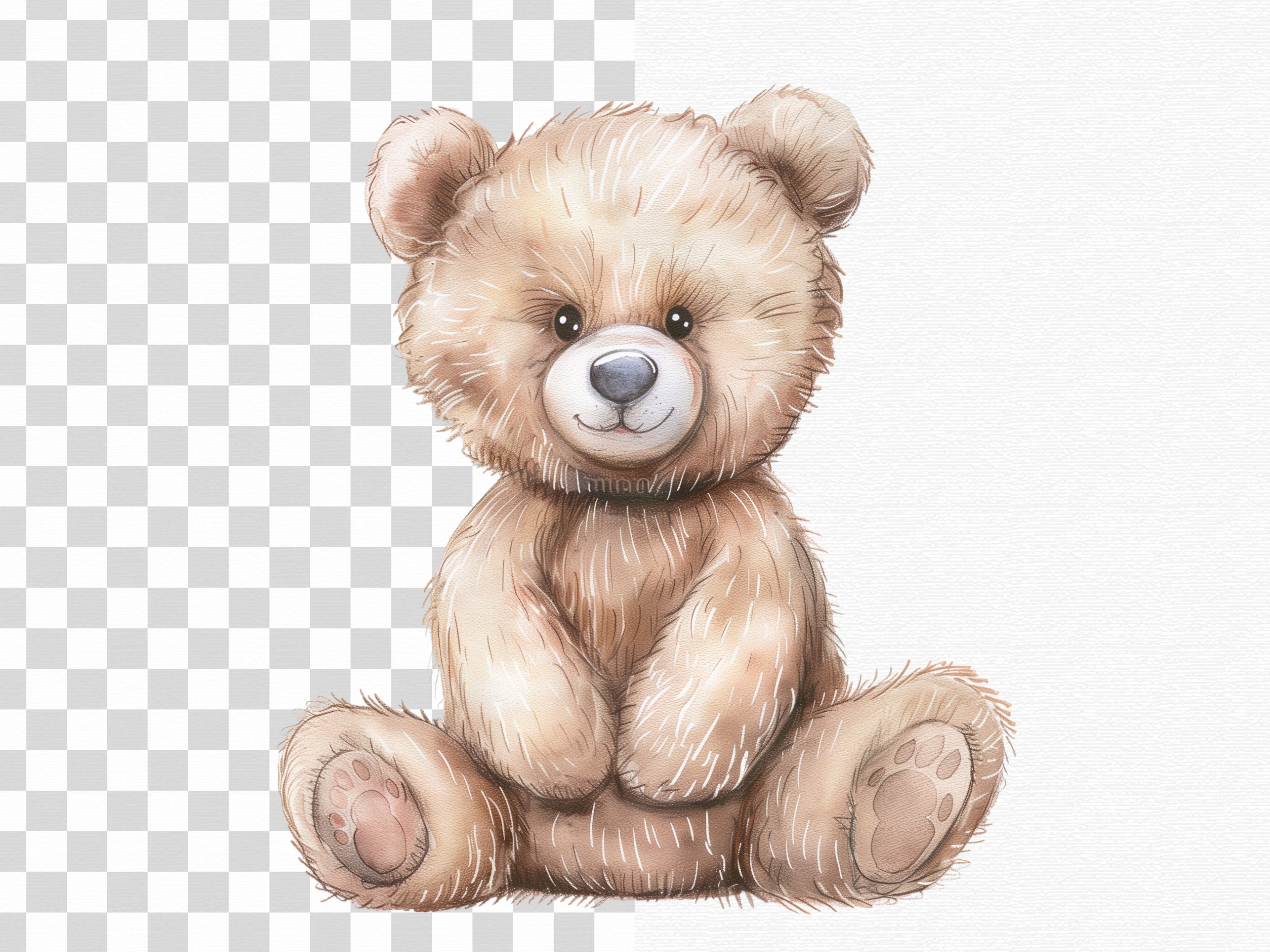 16 Teddy Bear Watercolor Clipart PNG Digital Download Teddy Bear Baby ...
