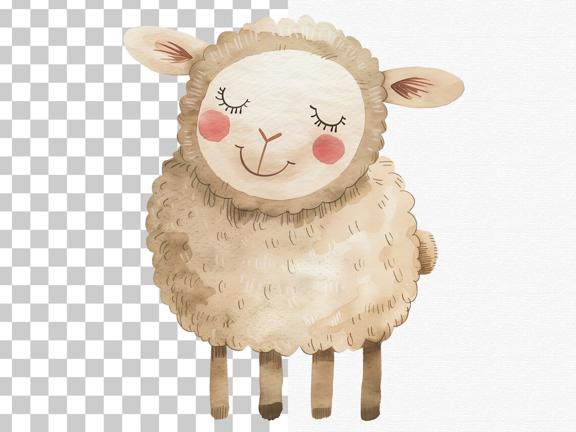 Watercolor Farm Animal Clipart Bundle, Nursery Decor, Baby Shower Decor ...