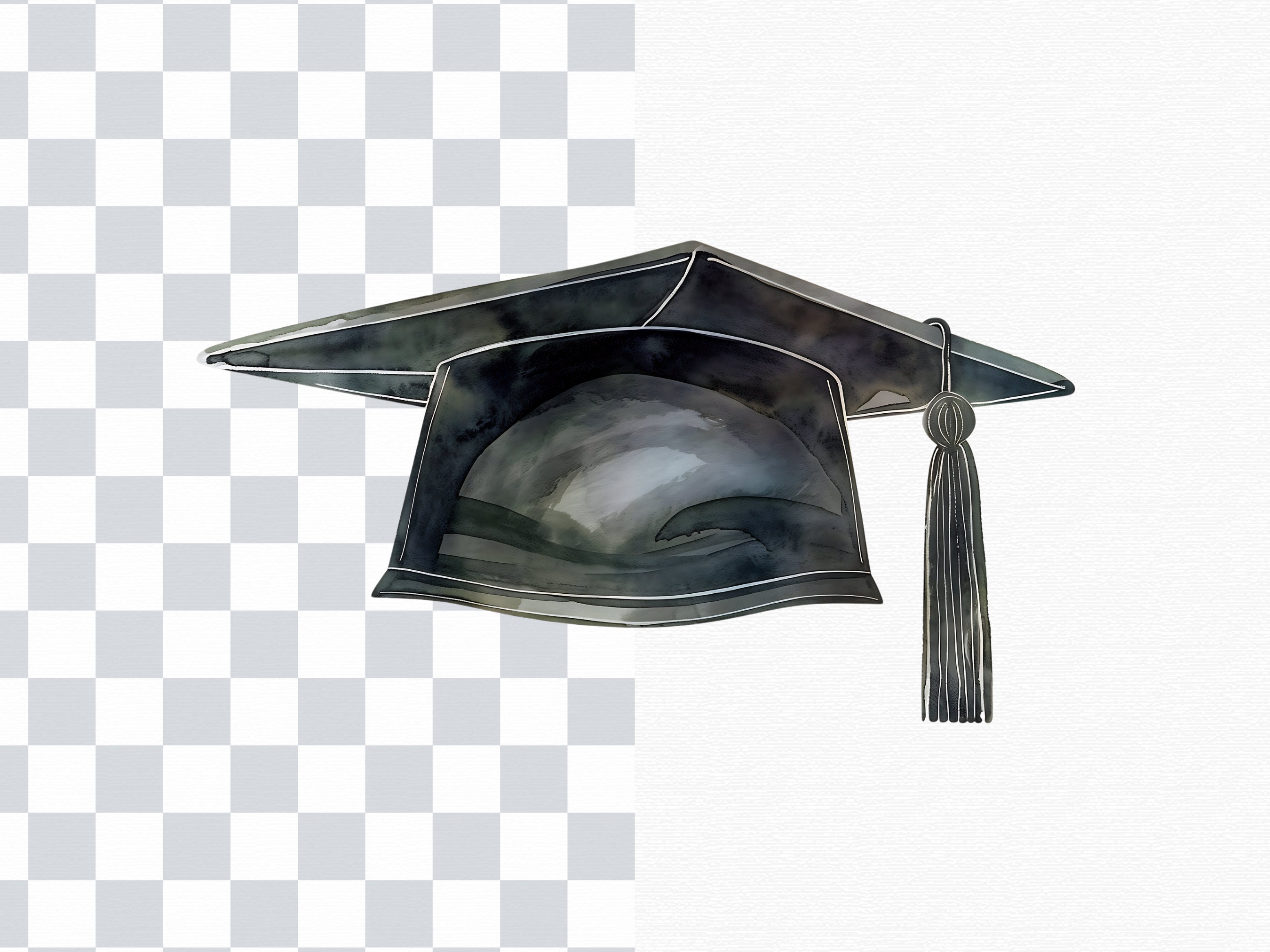 Watercolor Graduation Clipart, Graduation Cap, Graduation Hat, Student ...