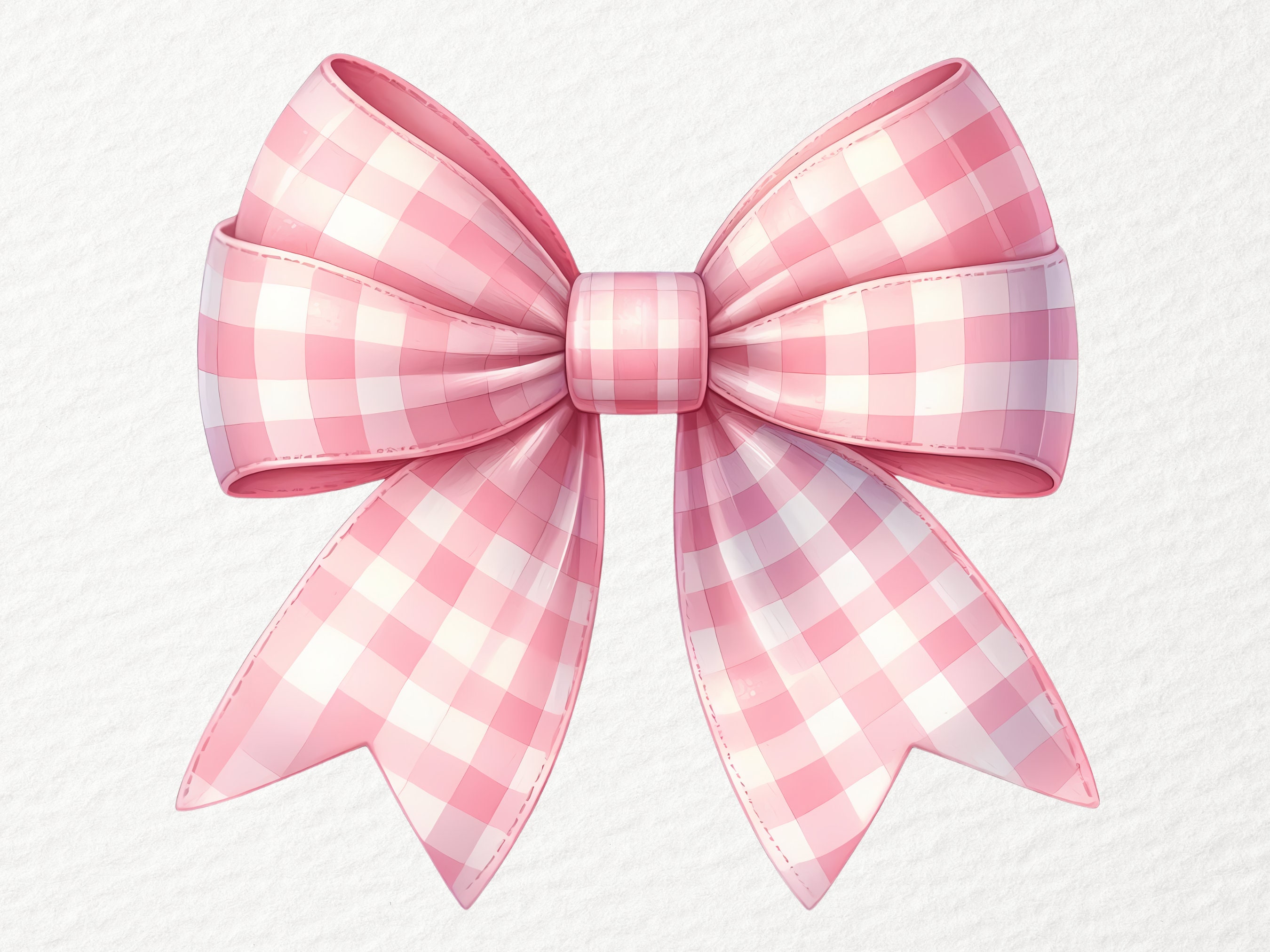 Pink Bows Clipart - Pink Satin Ribbon Bow - Pink Gingham Bow - Cute ...