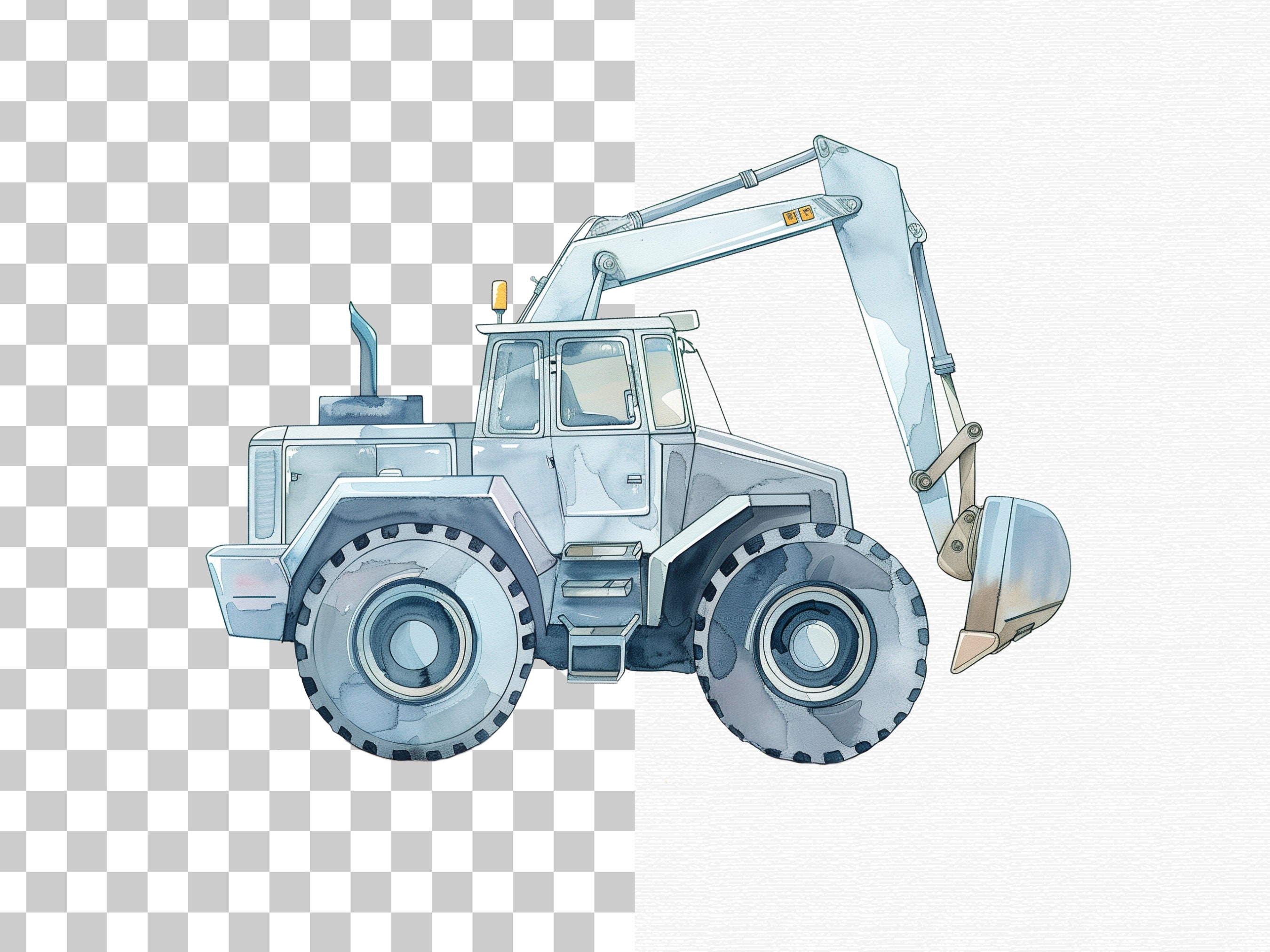 Construction Vehicles Png , Watercolor Clipart , Bulldozer , Cement ...
