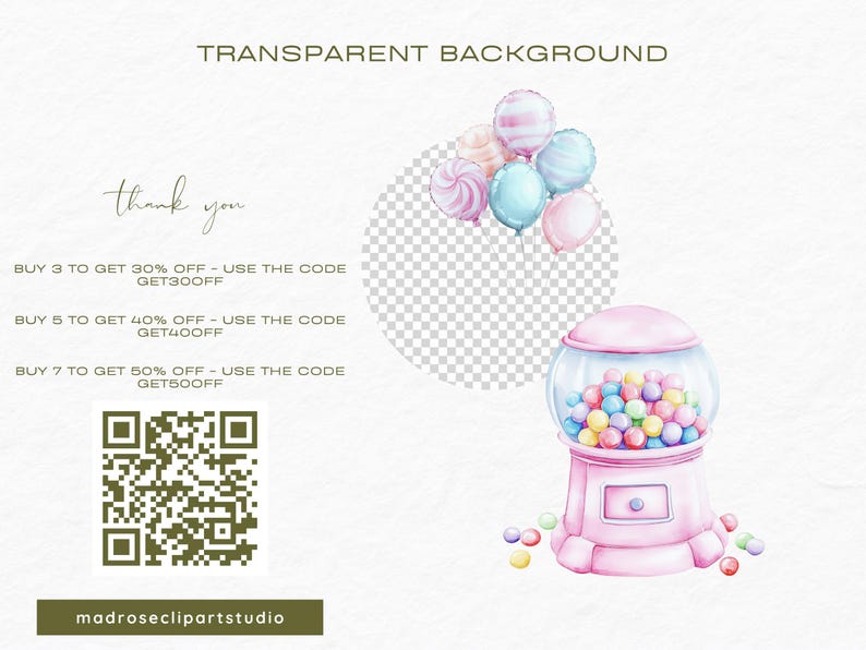 Watercolor Candyland Clipart, Lollipop, Icecream, Candy, Cupcake ...