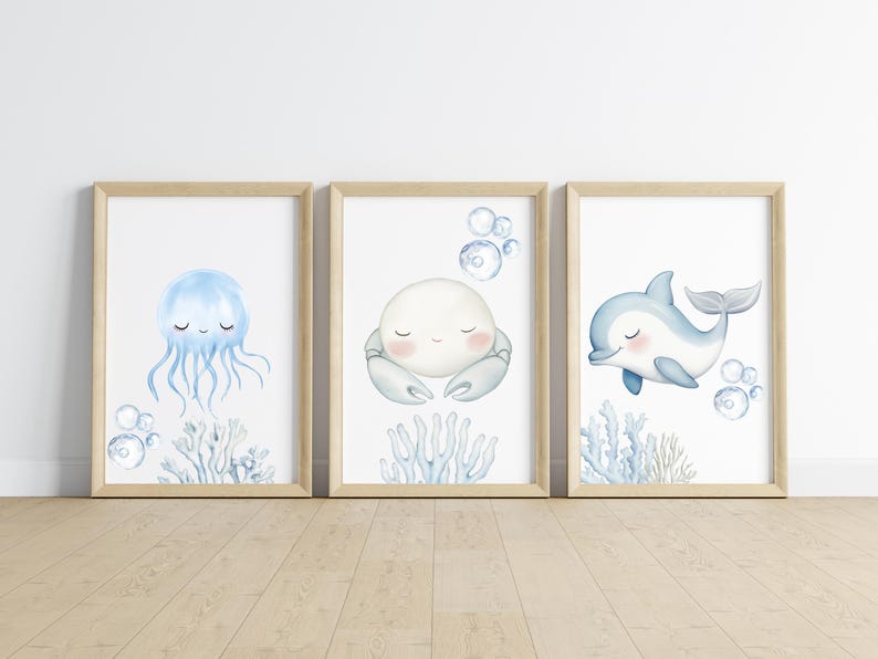 Cute Ocean Animals Clipart -under the Sea Watercolor Clipart - Sea ...